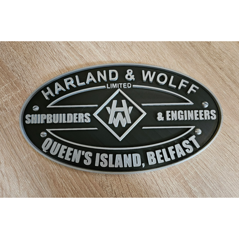 1:1 - Titanic Plate "Harland & Wolff"