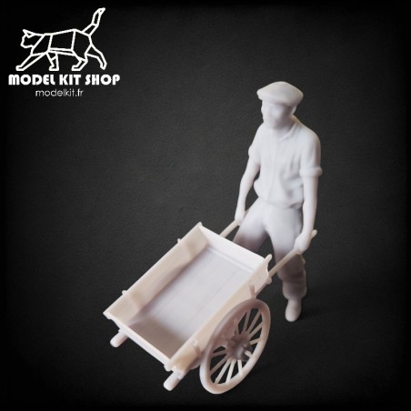 1:35 - Civil avec une charrette - modelkit.fr